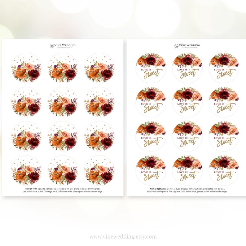 Love is Sweet Cupcake Toppers Printable Cupcake Toppers | Etsy