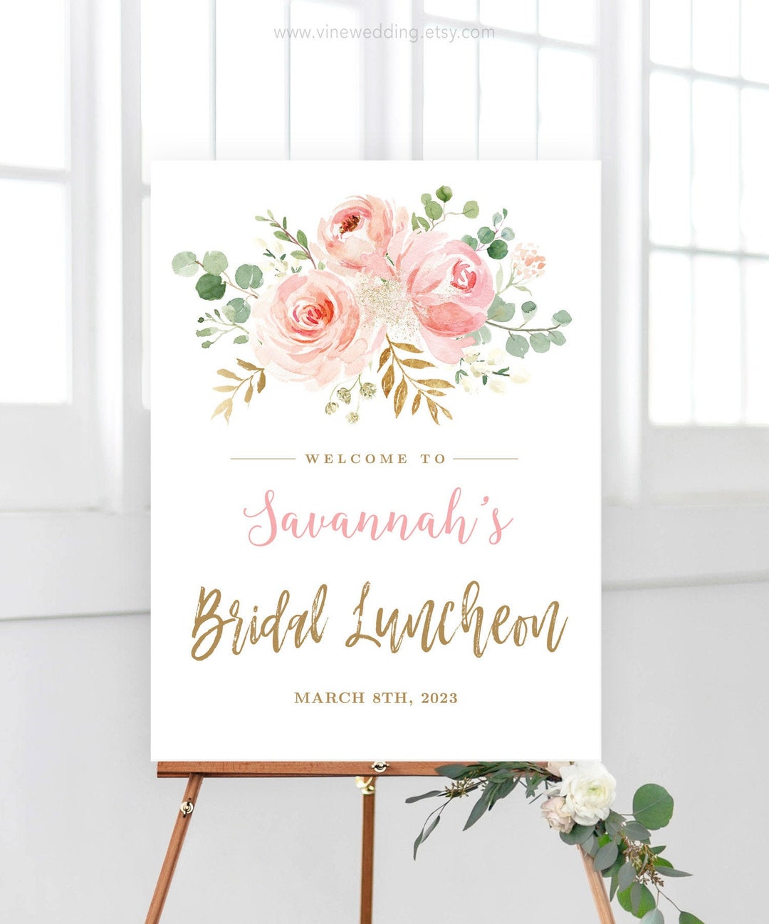 Bridal Luncheon Welcome Sign, Printable Bridal Luncheon Sign Template ...