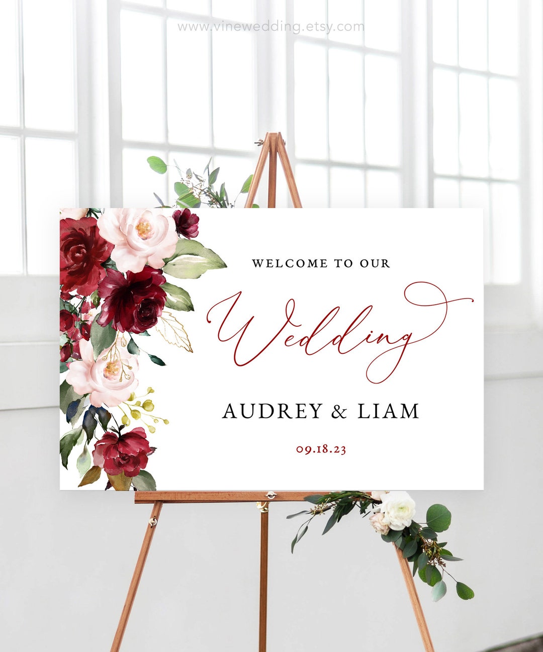 Wedding Welcome Sign, Printable Wedding Welcome Sign Template ...