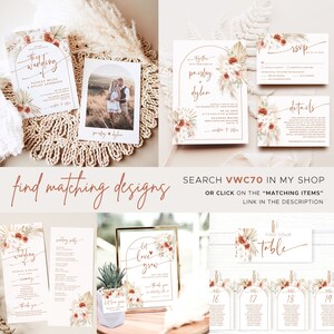 Bifold Wedding Program Template, Boho Wedding Program, Printable Wedding Program, Editable ...