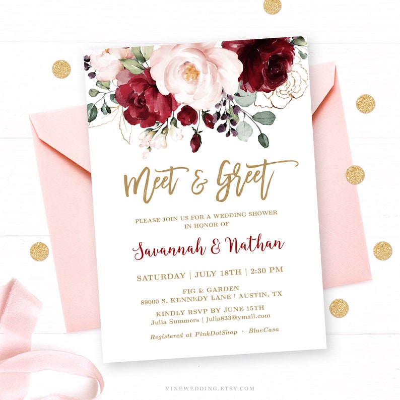Meet & Greet Invitation Template Editable Printable Wedding - Etsy