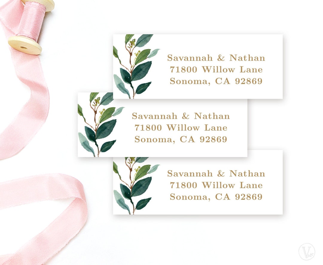 Return Address Label Template, 2.625"x1" Label Size, Printable Return ...