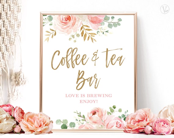 Coffee & Tea Bar Sign Printable Coffee and Tea Bar Sign Love - Etsy ...