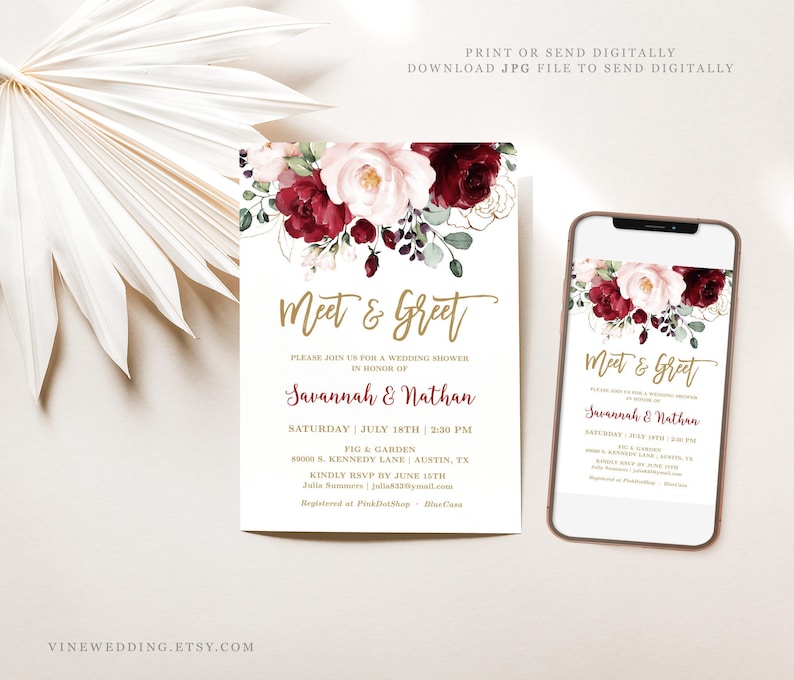 Meet & Greet Invitation Template Editable Printable Wedding - Etsy