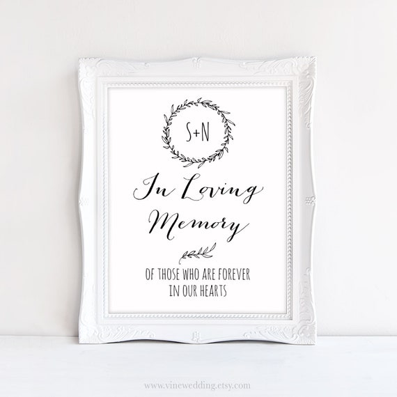 In Loving Memory Sign Printable in Memory of Sign Template | Etsy