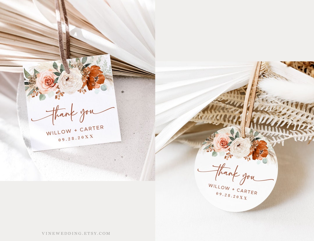Wedding Favor Tags Template Printable Wedding Favor Tags - Etsy