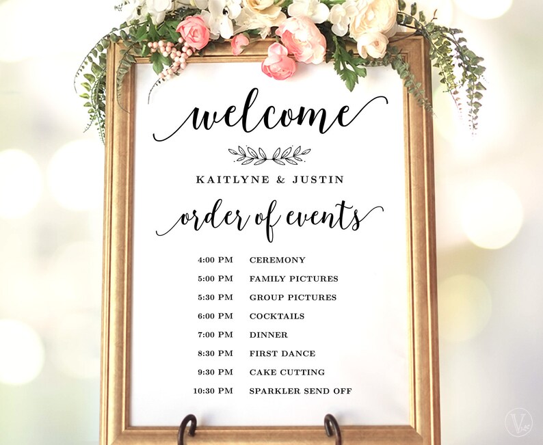 wedding-order-of-events-sign-printable-wedding-timeline-etsy