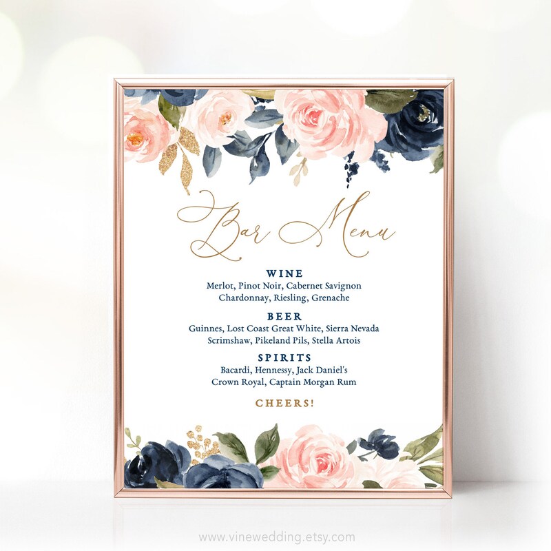 Navy and Blush - Etsy