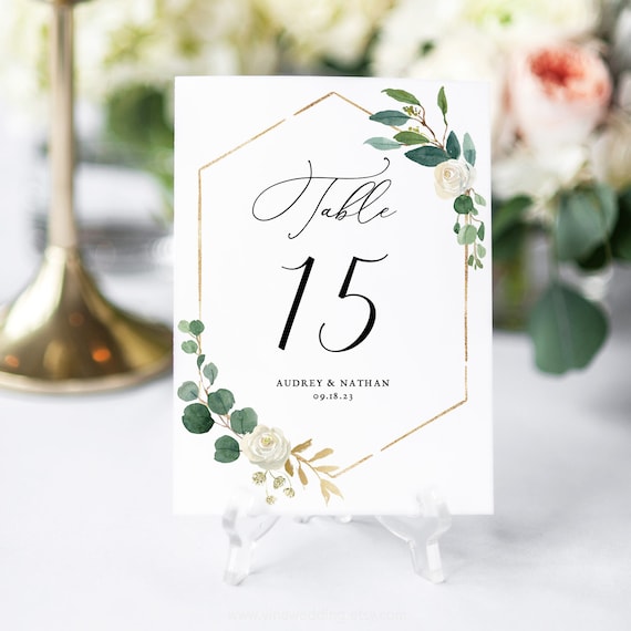 4x6 Table Number Template