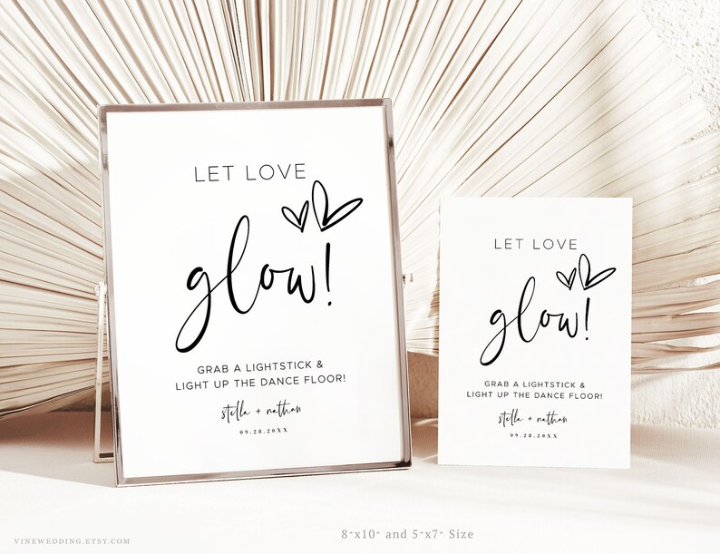 Let Love Glow Sign, Editable Let Love Glow Sign Template, Printable ...