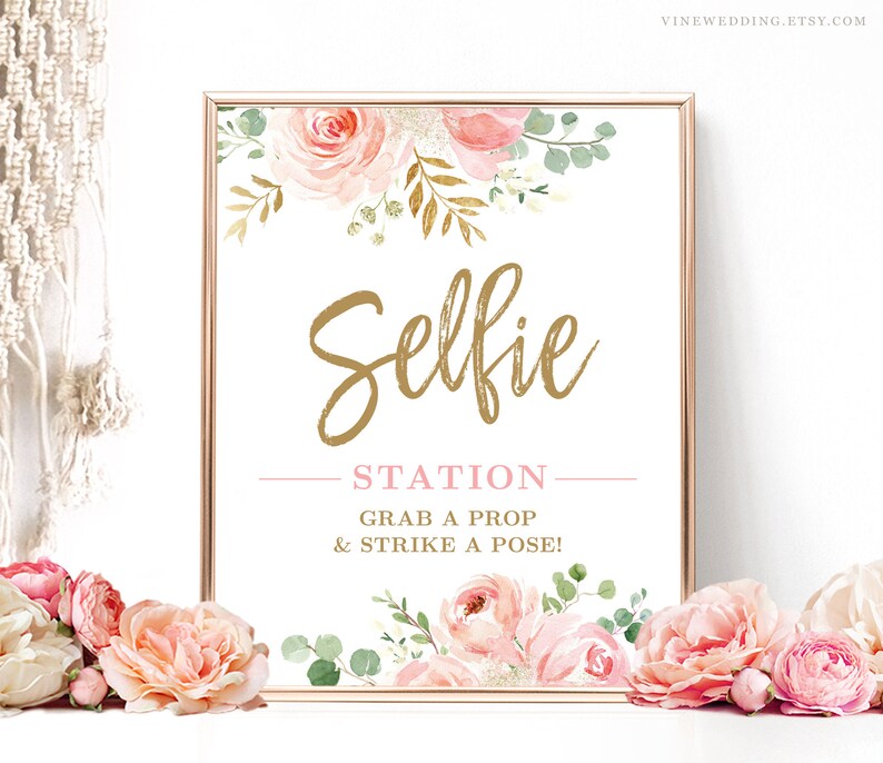 Selfie Station Sign Printable Selfie Booth Sign Bridal - Etsy