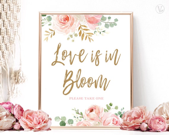Love is in Bloom Flower or Seed Favors Sign Printable Plant - Etsy