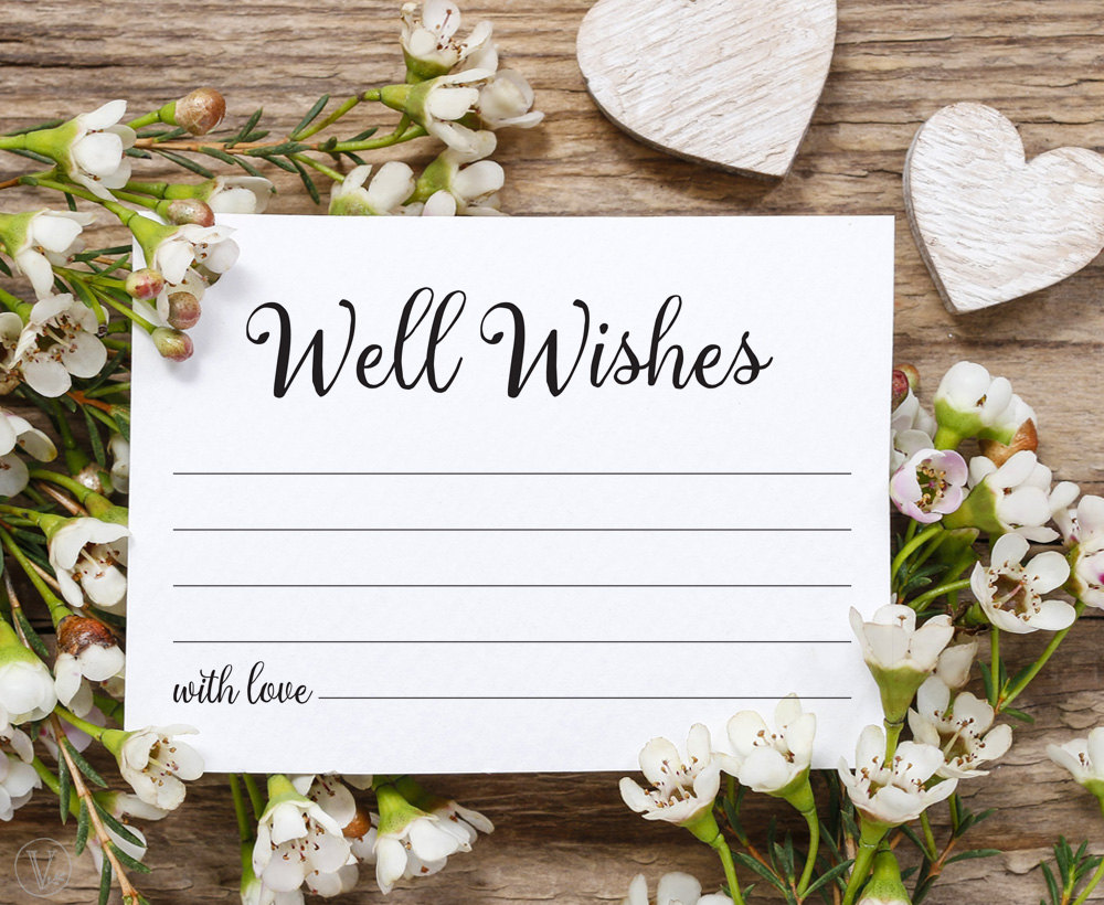 Well Wishes Card Template Printable Well Wishes Card DIY | Etsy