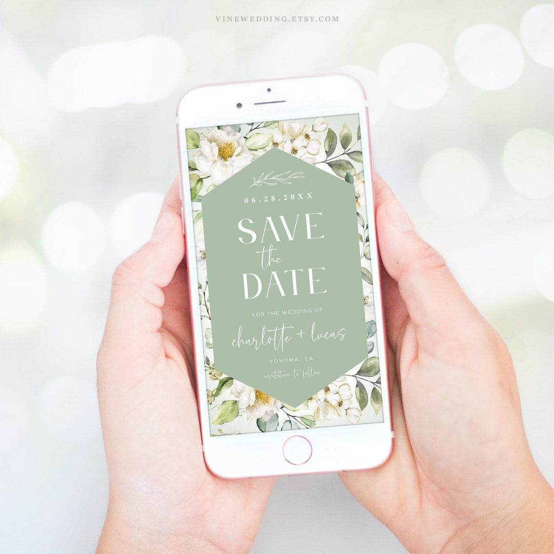 Electronic Save the Date Card, Digital Save the Date Template, Textable ...