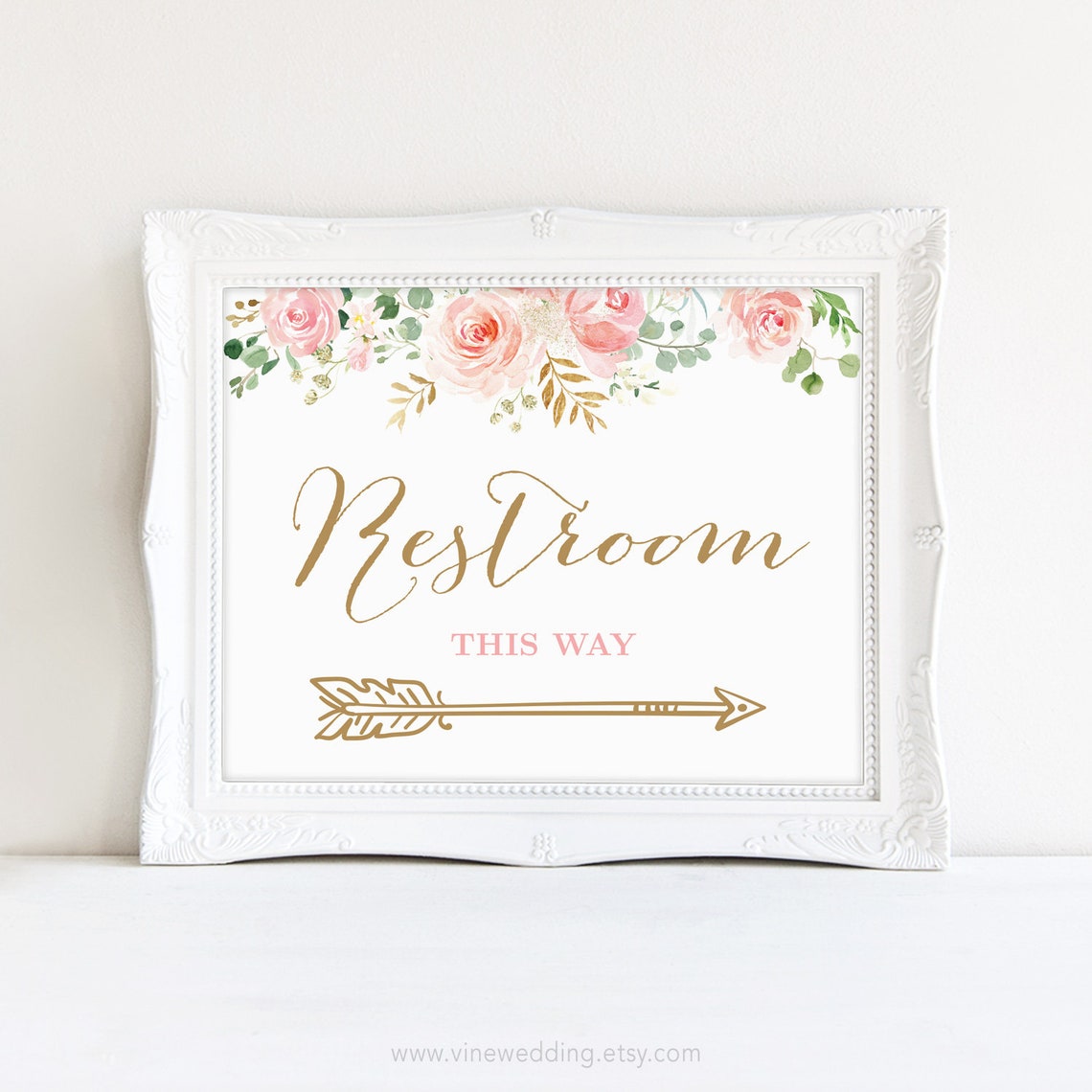 Printable Restroom Sign Wedding Bathroom Sign 8x10 16x20 - Etsy