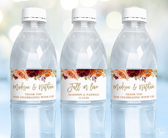 Fall Water Bottle Label Template Printable Water Bottle - Etsy