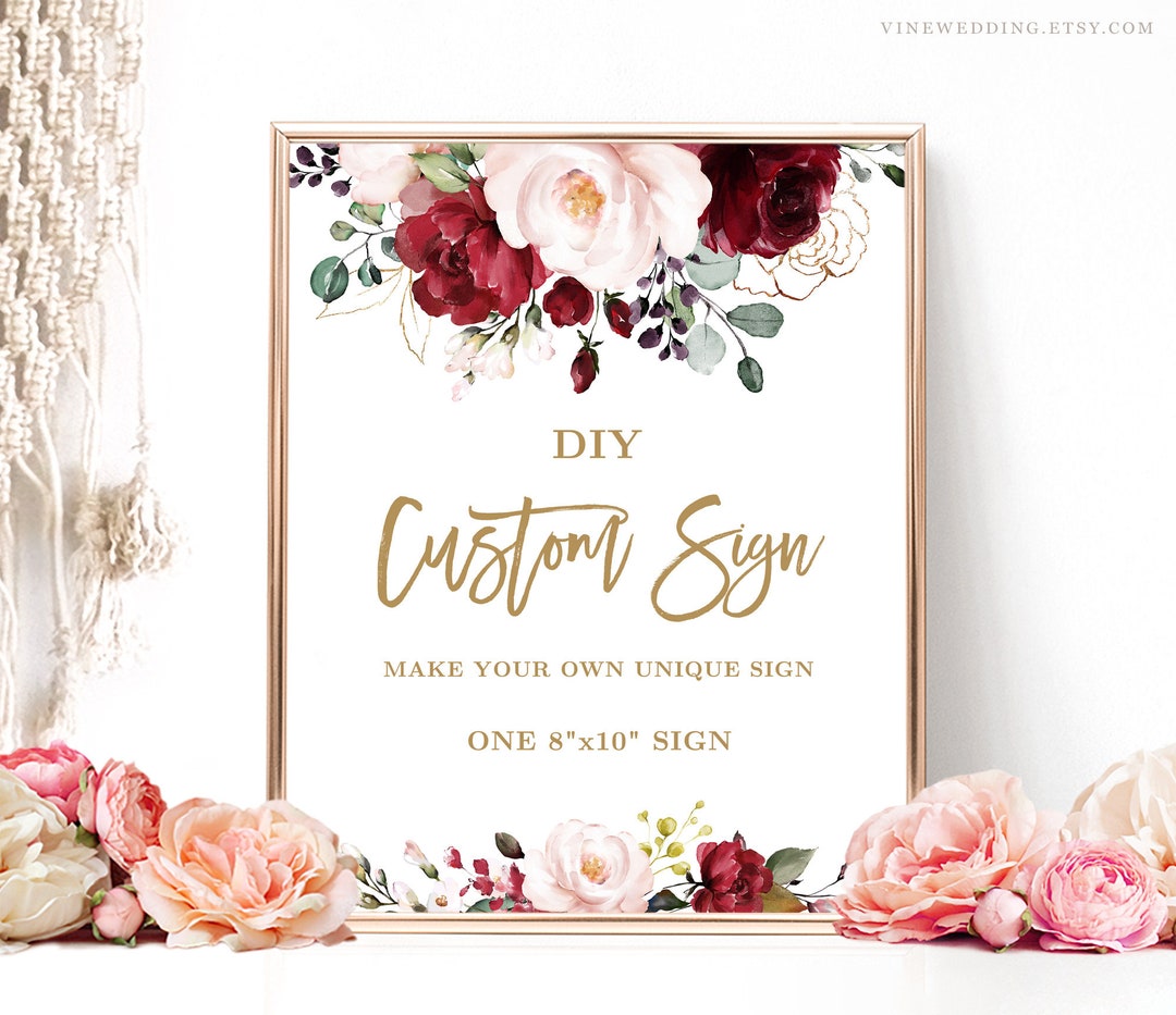 DIY Editable Custom Sign Template for One Printable 8x10 Sign Download ...
