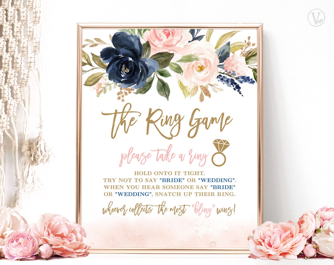 Bridal Shower Game the Ring Game Please Take a Ring Sign - Etsy