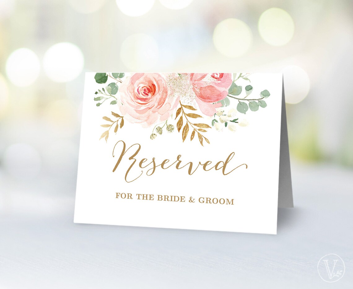 Editable Reserved Sign Template 5x7 Folded Tent 5x7 Flat - Etsy