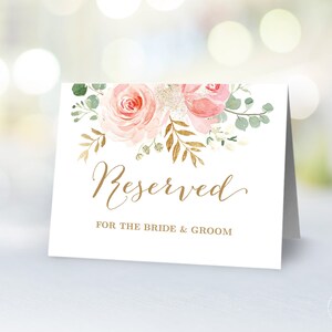 Editable Reserved Sign Template, 5x7 Folded Tent, 5x7 Flat Portrait and ...