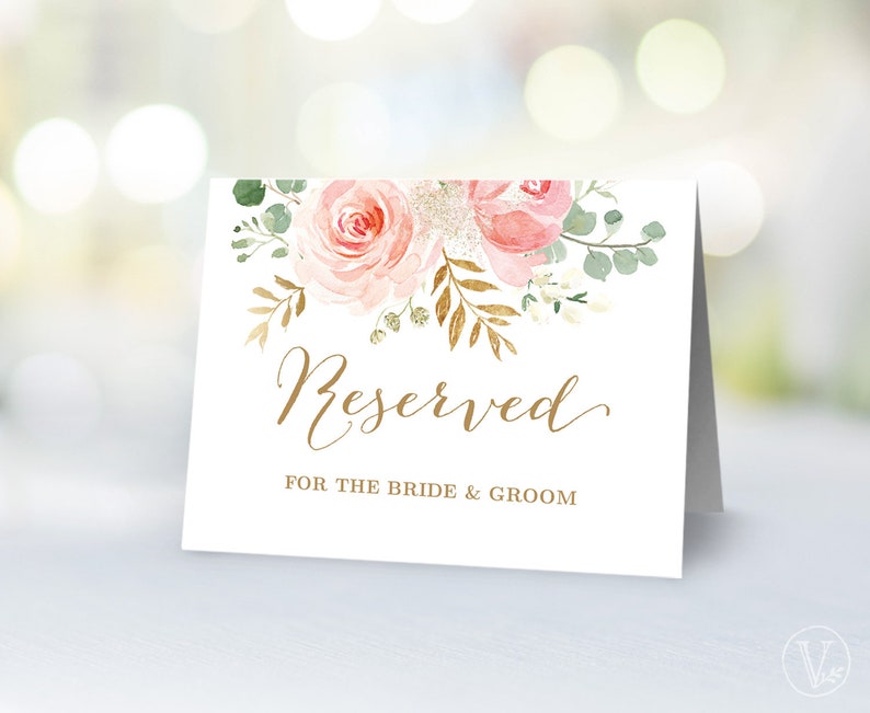 Editable Reserved Sign Template 5x7 Folded Tent 5x7 Flat - Etsy