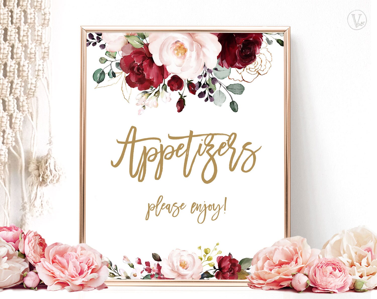 Appetizers Sign Printable Appetizers Sign Bridal | Etsy