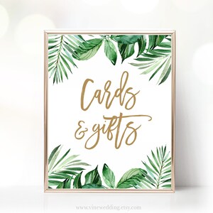 Greenery Cards and Gifts Sign, Printable Cards & Gifts Sign, Bridal ...