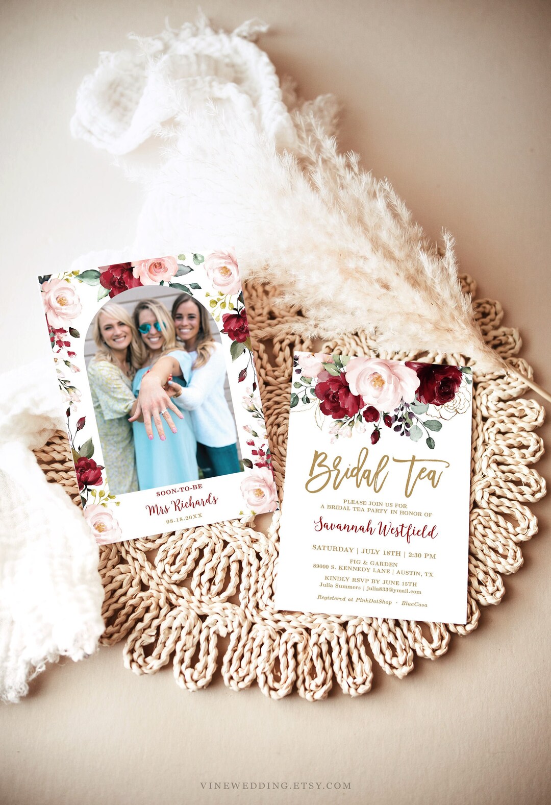 Bridal Tea Party Invitation Template, Editable, Printable Bridal Tea ...