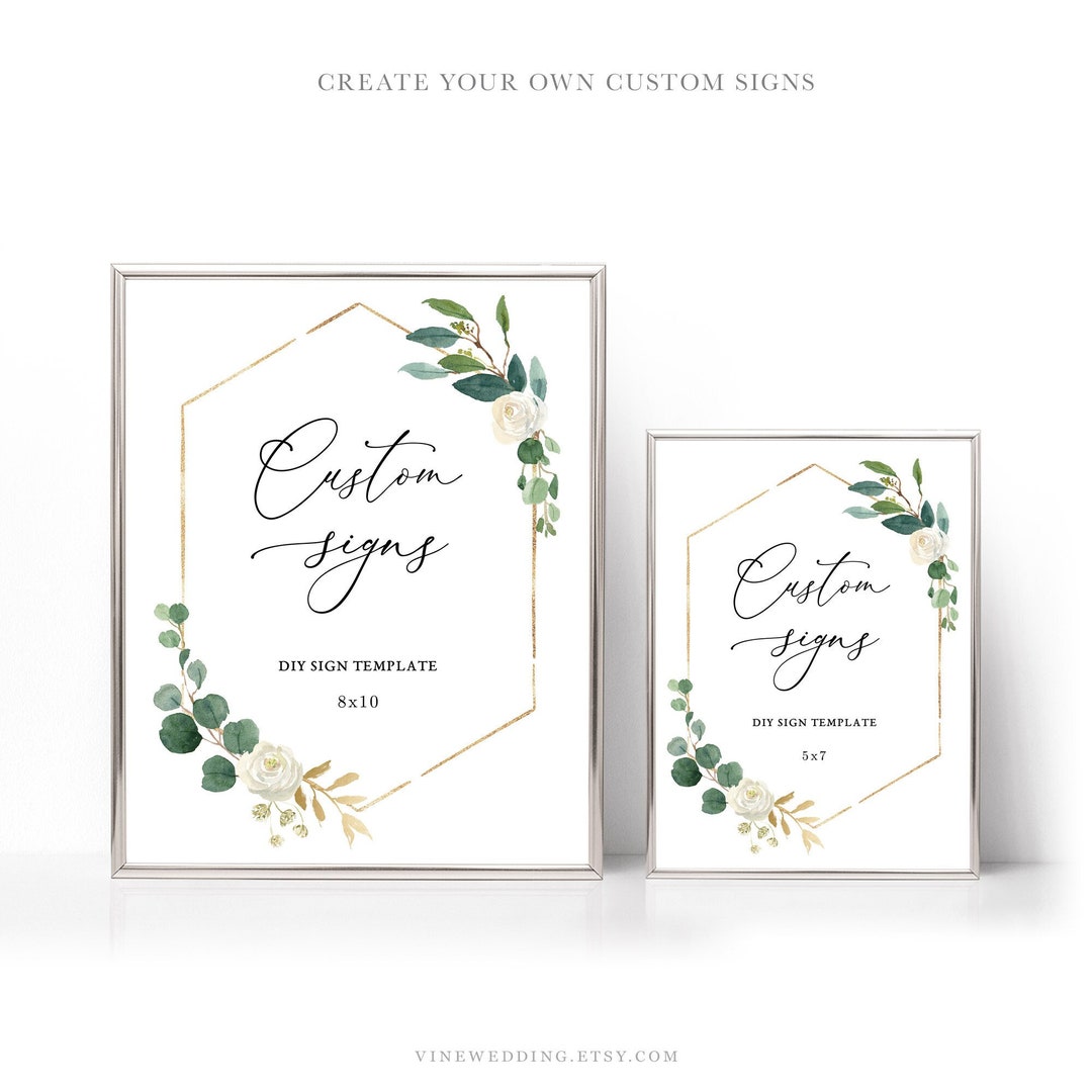 Editable Custom Wedding Sign Template, Create Your Own Custom Signs ...