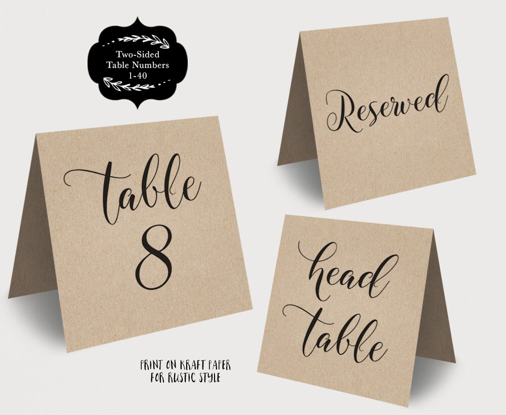 Wedding Table Numbers 160 Tented Table Numbers Printable - Etsy