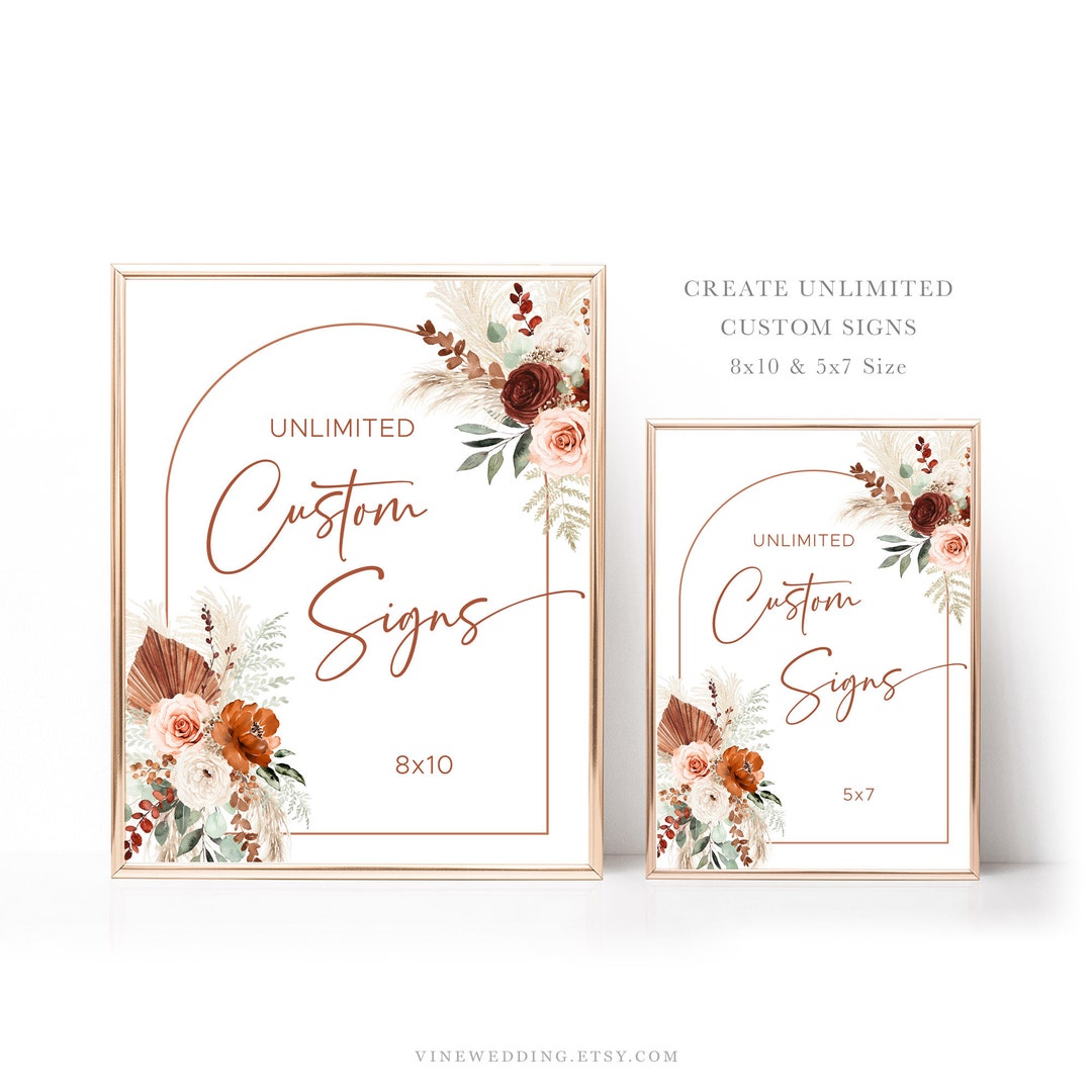 DIY Unlimited Custom Sign Template Editable 8x10 and 5x7 - Etsy