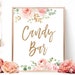 Candy Bar Sign, Printable Candy Bar Sign, Bridal Shower Sign, Blush ...