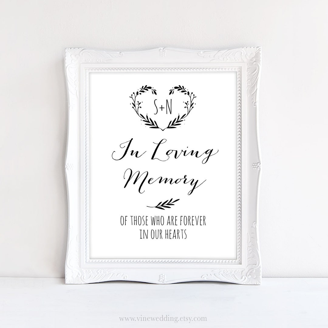In Loving Memory Sign, Printable in Loving Memory Sign Template, in ...