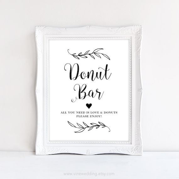 Wedding Donut Bar Sign Printable Donut Bar Sign Wedding | Etsy