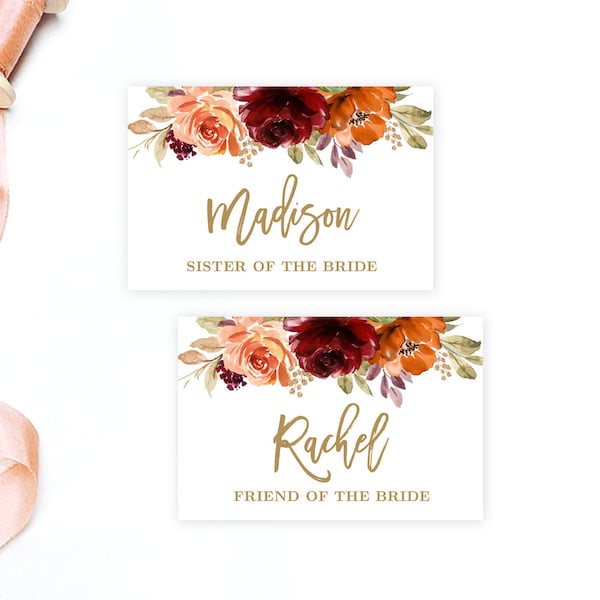 Fall Name Tags Printable - Etsy