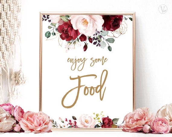 Food Sign Enjoy Some Food Printable Food Sign Bridal Shower | Etsy