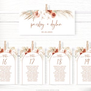 Boho Wedding Seating Chart Template, Editable Wedding Seating Cards ...