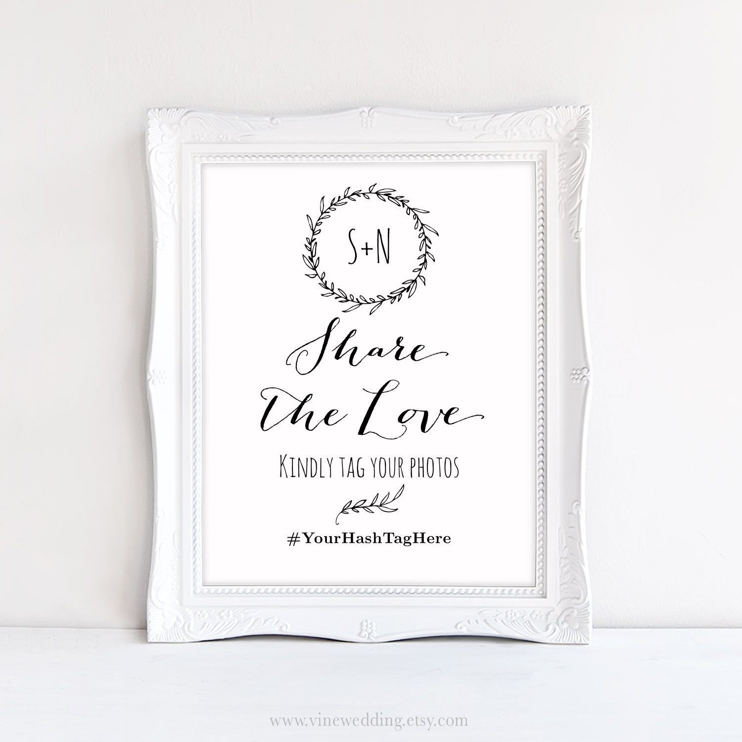 Digital Prints Custom hashtag sign Social media sign Wedding hashtag ...