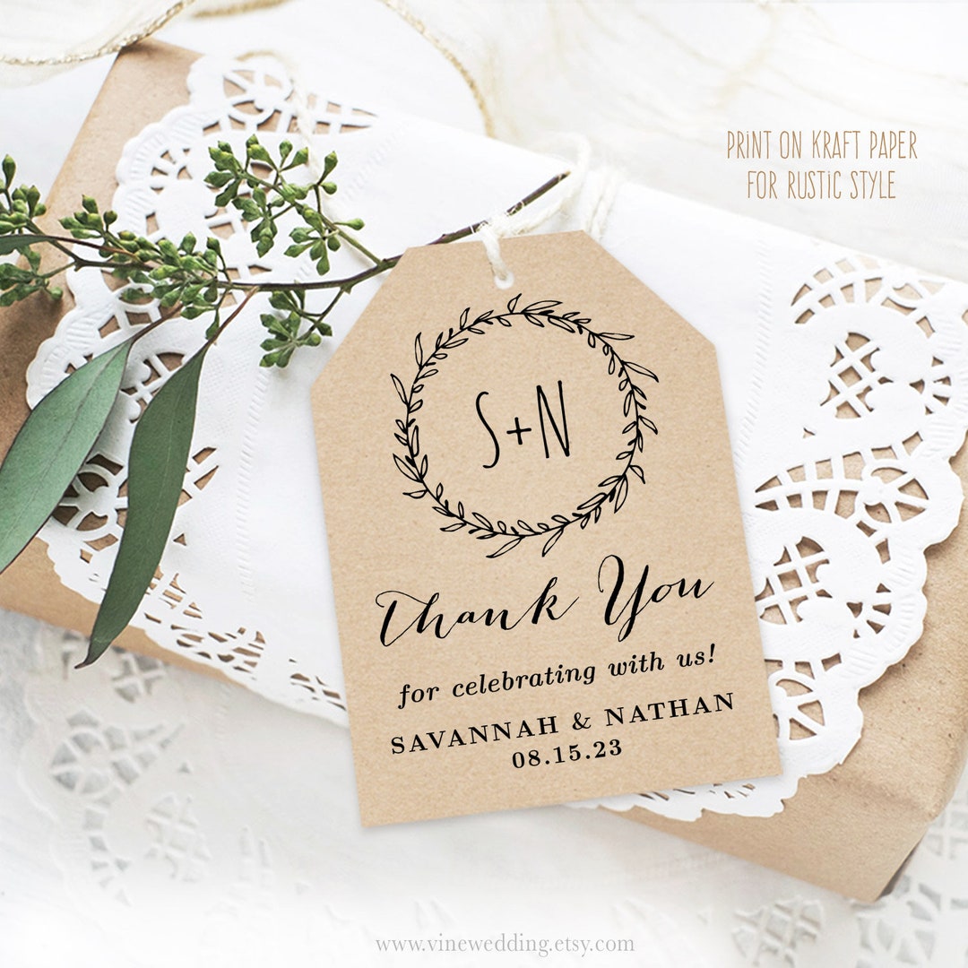 Wedding Favor Tag Template, Printable Wedding Favor Tags, Editable ...