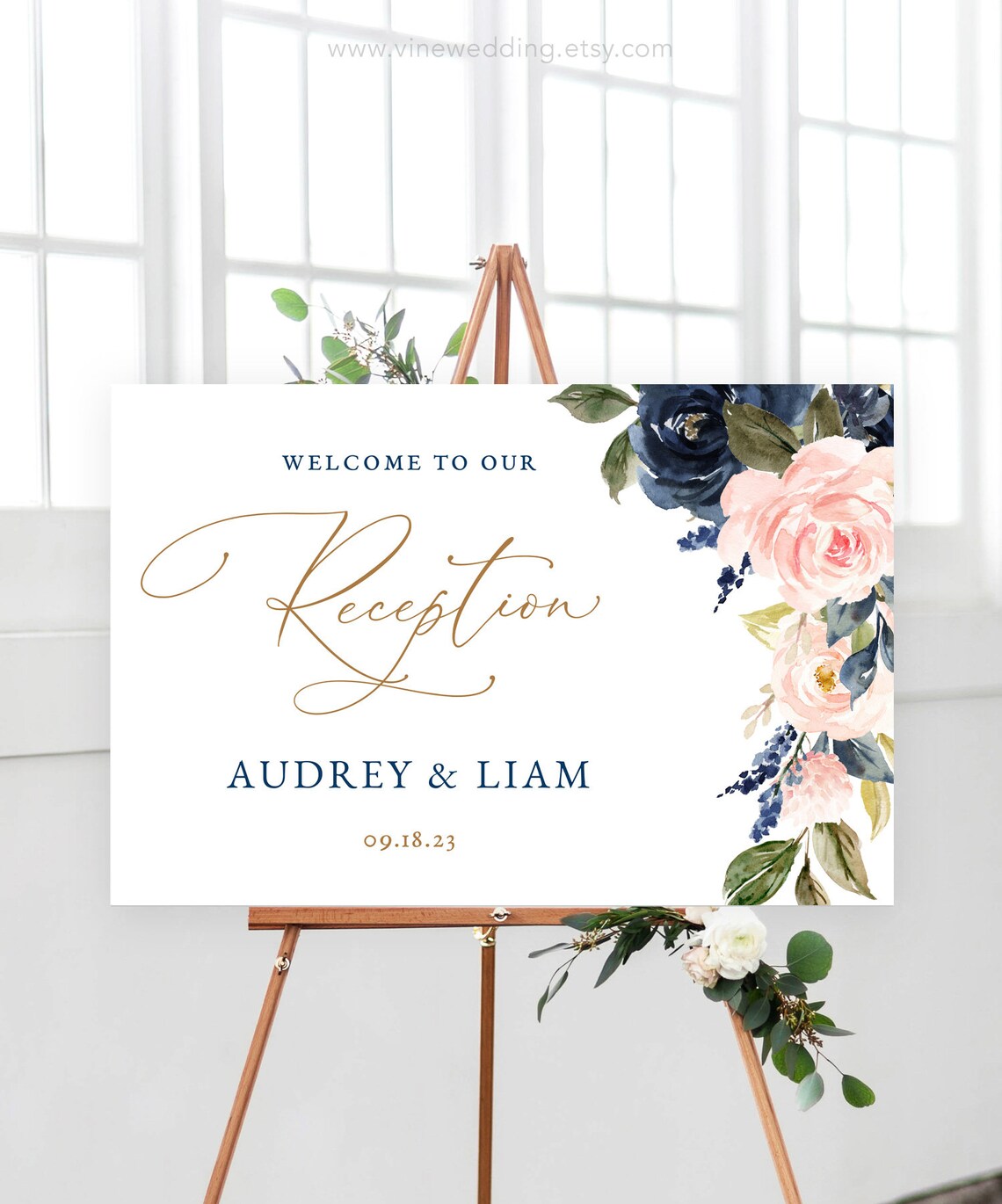 Wedding Reception Welcome Sign, Editable Wedding Reception Sign ...