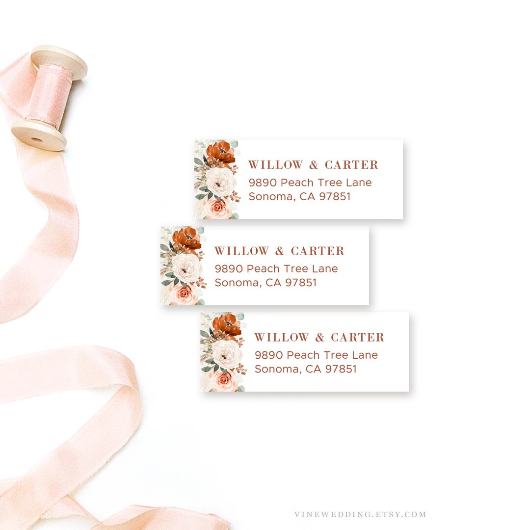 Return Address Label Template, Editable Address Label Template, 2.625 ...