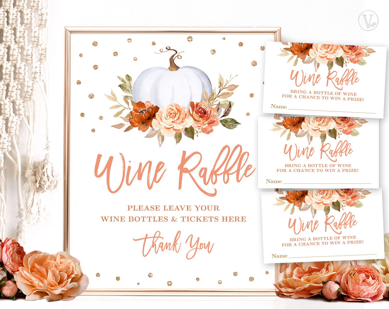 Wine Raffle Sign and Tickets Printable Bridal Shower Game - Etsy Canada