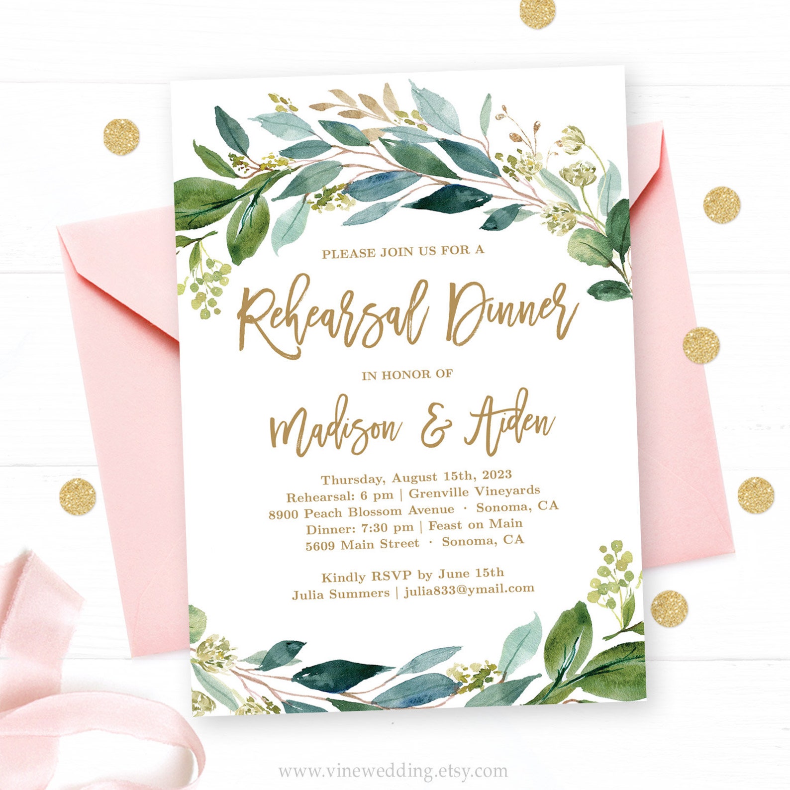 Rehearsal Dinner Invitation Template Editable Printable - Etsy