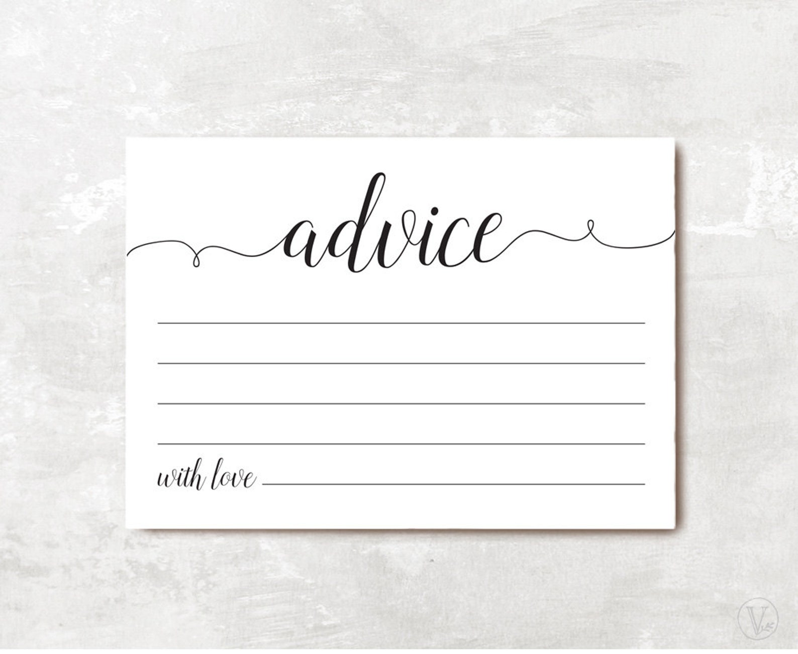 Wedding Advice Card Template Printable Advice Card Diy Etsy