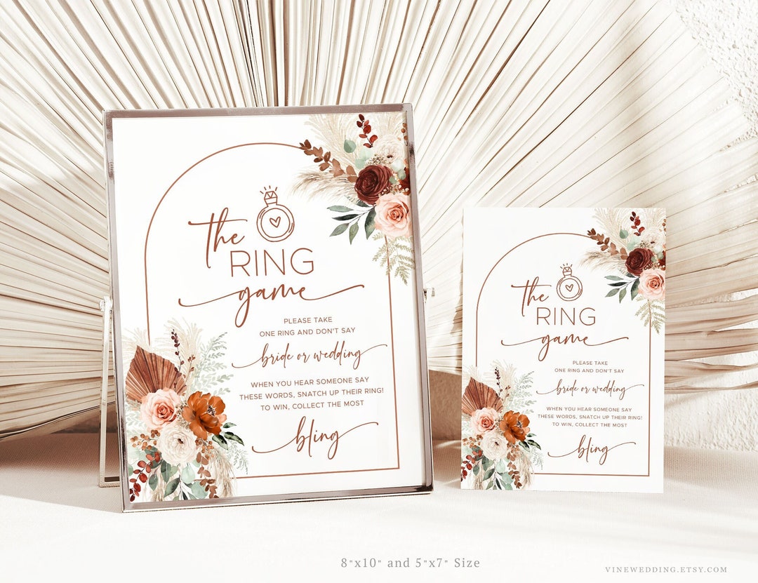 The Ring Game Bridal Shower Game Sign, Printable Bridal Shower Ring ...