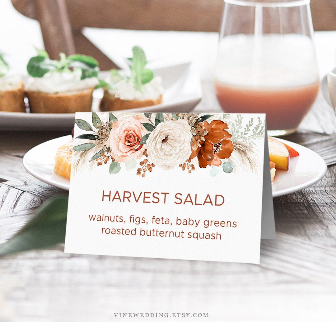 Buffet Food Signs Template, Editable Tent Style Folded Food Label Cards ...