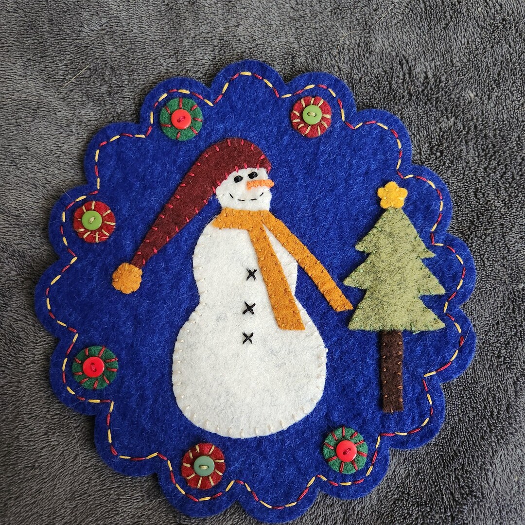 Handmade Small Round Snowman Penny Rug. No International Shipping. - Etsy