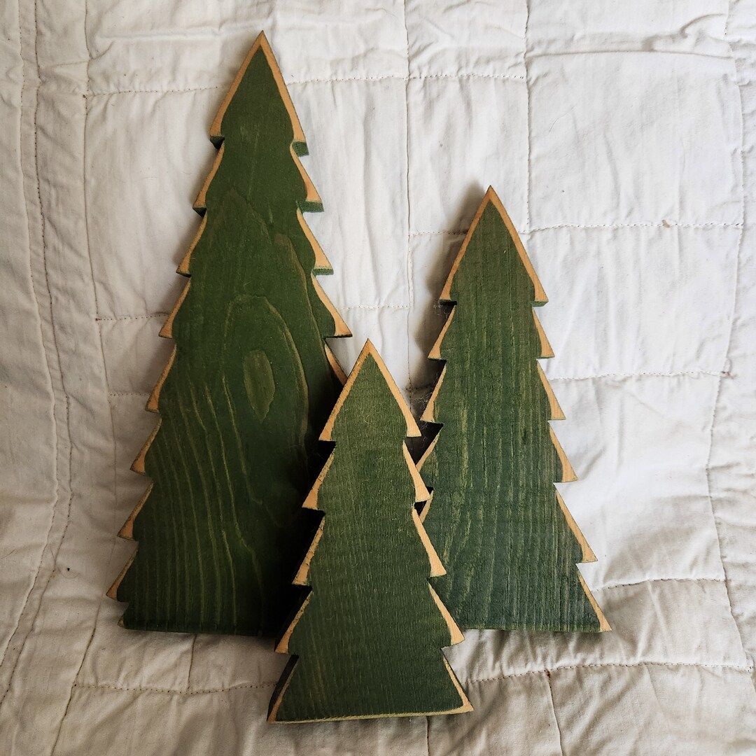 Primitive Rustic Wooden Tree Shelf Sitters Set of 3. No International ...