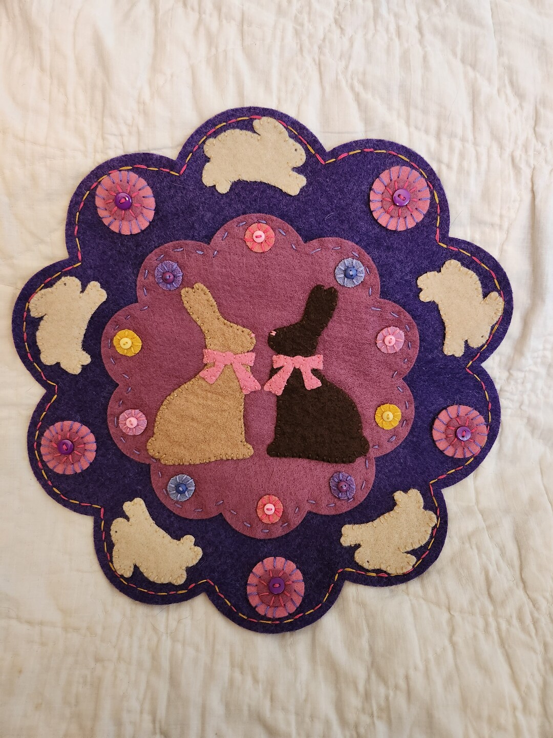 Handmade Bunny Penny Rug 11.5 No International Shipping. - Etsy