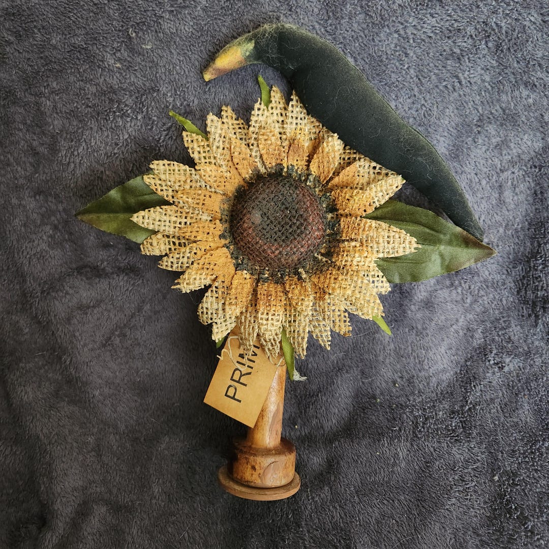Primitive Sunflower Crow Shelf Sitter. No International Shipping. - Etsy